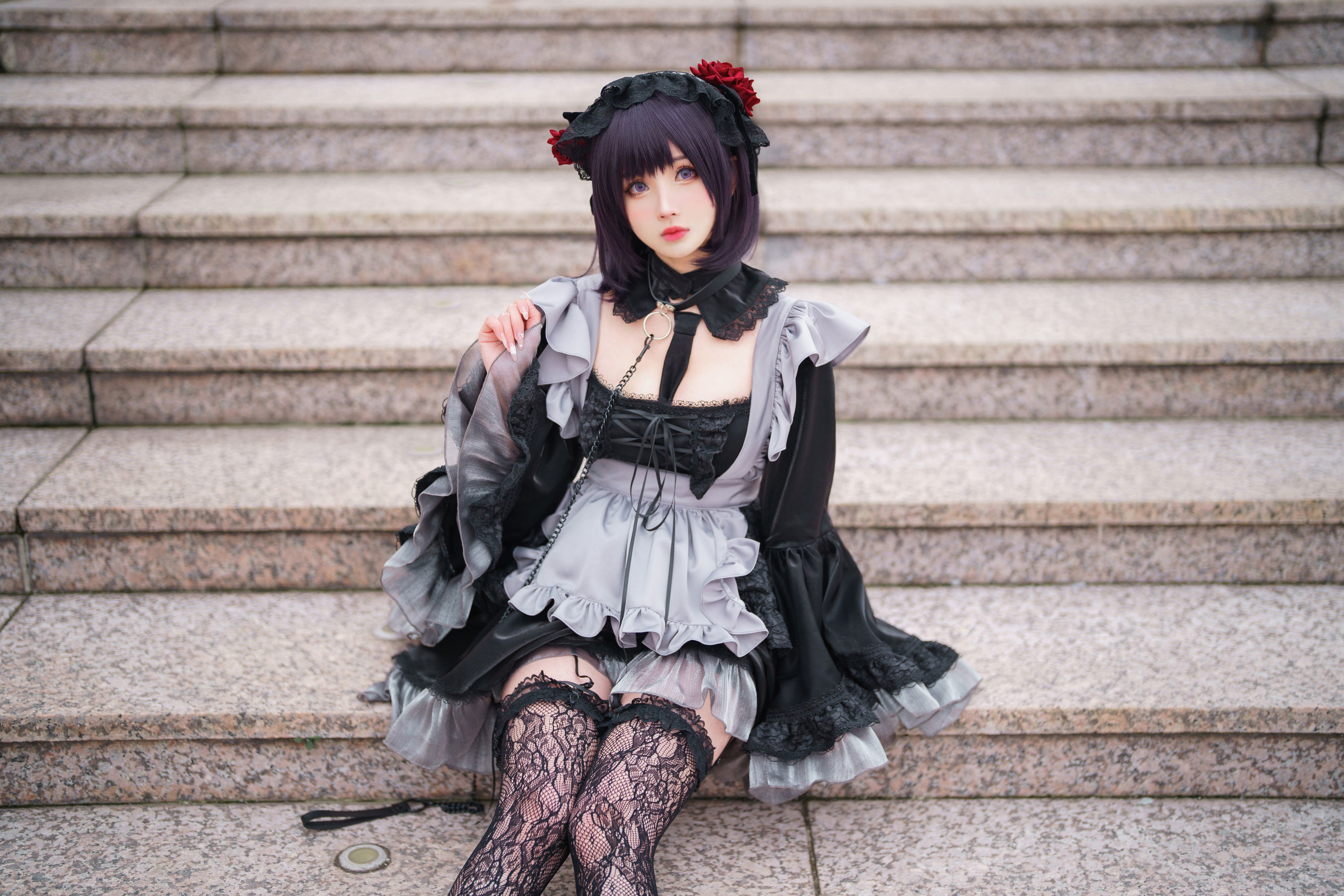 [福利COS] COS福利rioko凉凉子(肉扣热热子) - 黑江雫 漫展篇 海梦（19P）-爱变色